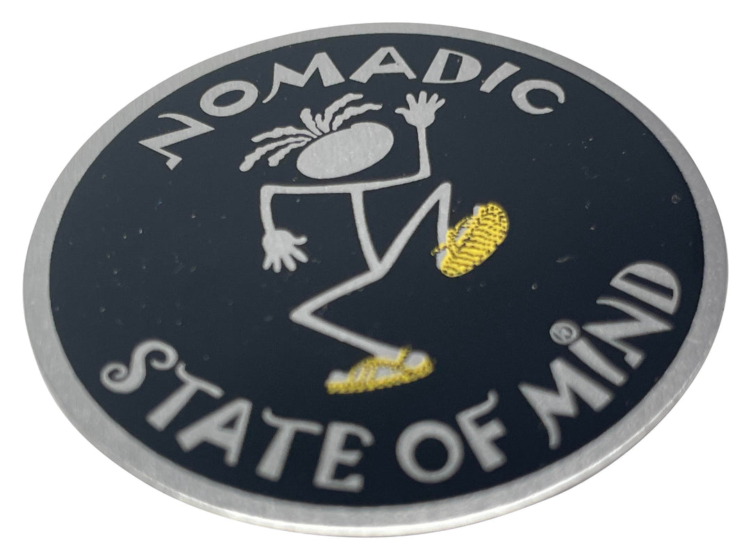 Sticker NOMO Logo Silver Metal – Nomadic State of Mind