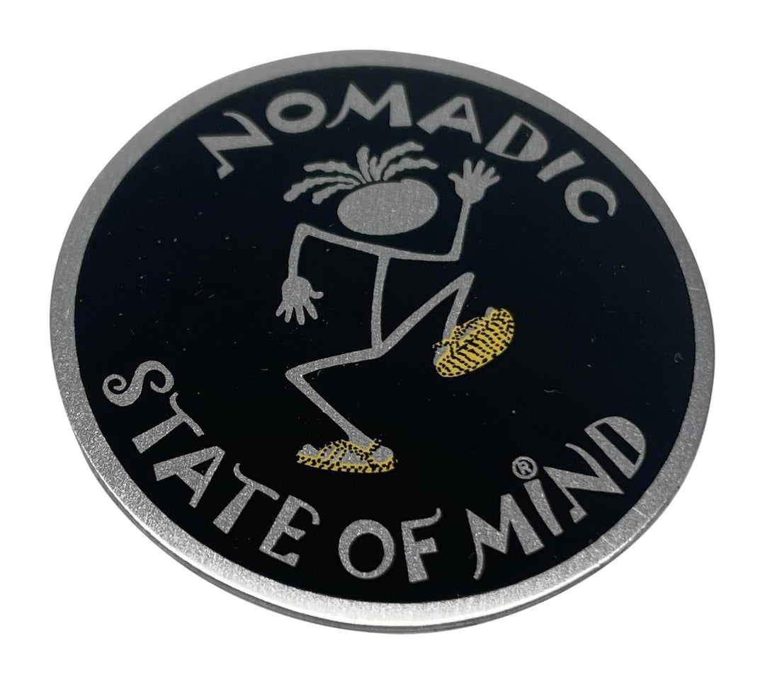 Sticker NOMO Logo Silver Metal – Nomadic State of Mind